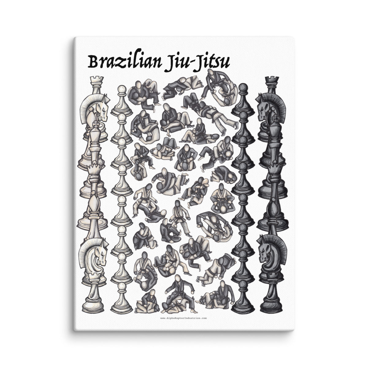 Brazilian Jiu-Jitsu Chess Board Canvas 12"x16" – Alpha Raptor Industries